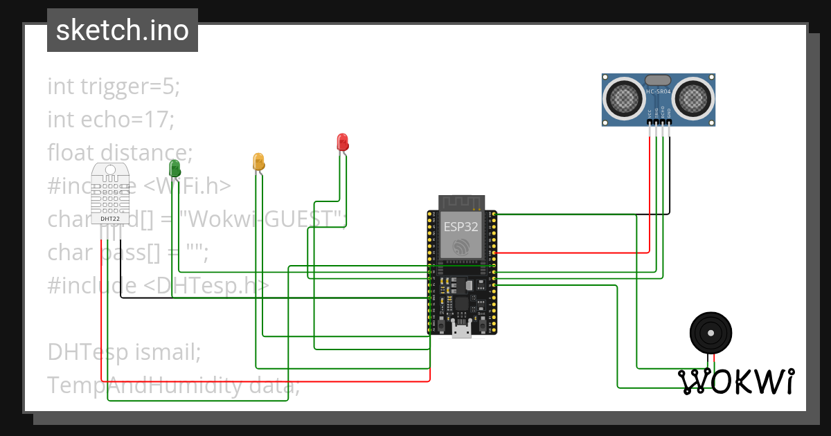 DHT 22 Sensor - Wokwi ESP32, STM32, Arduino Simulator