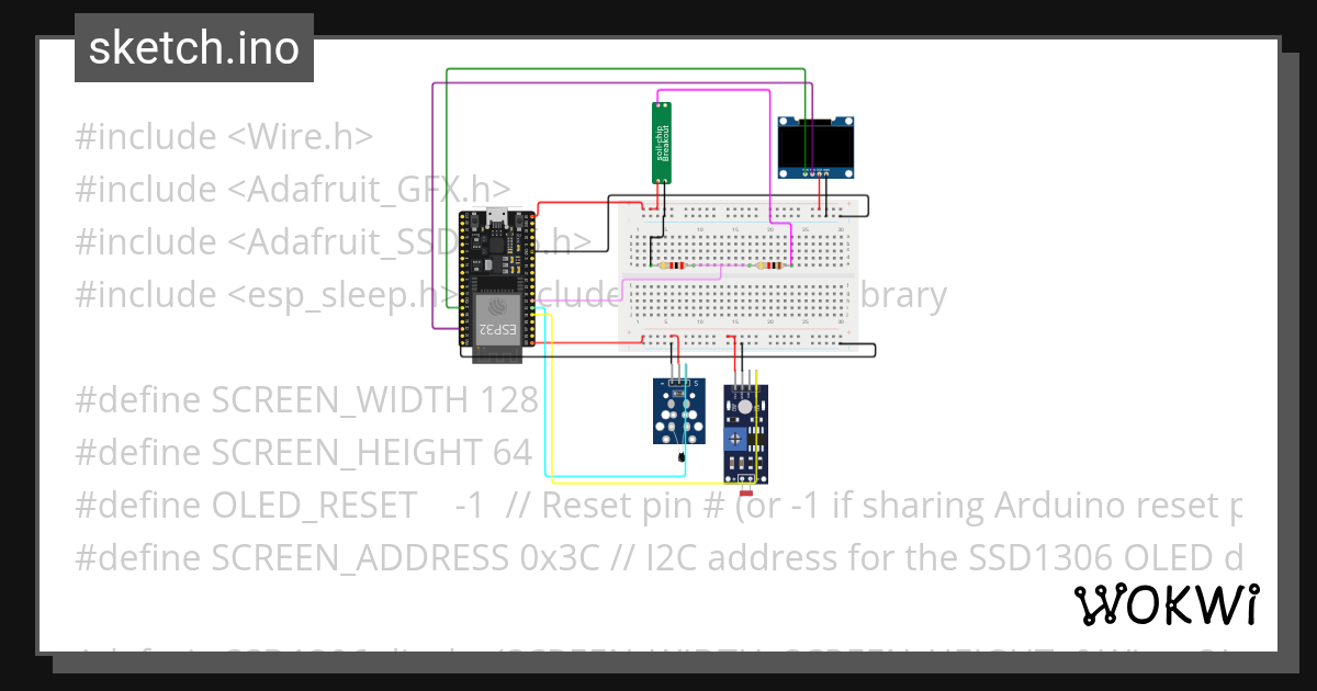 Perf board diagram - Wokwi ESP32, STM32, Arduino Simulator