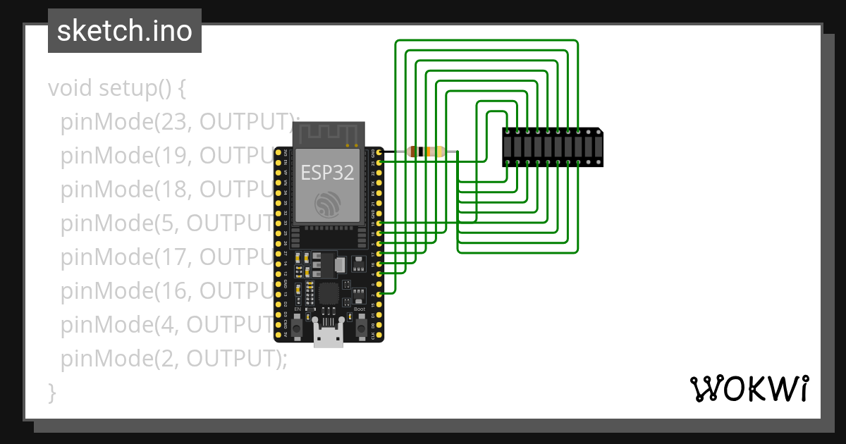 led bar palabra - Wokwi ESP32, STM32, Arduino Simulator