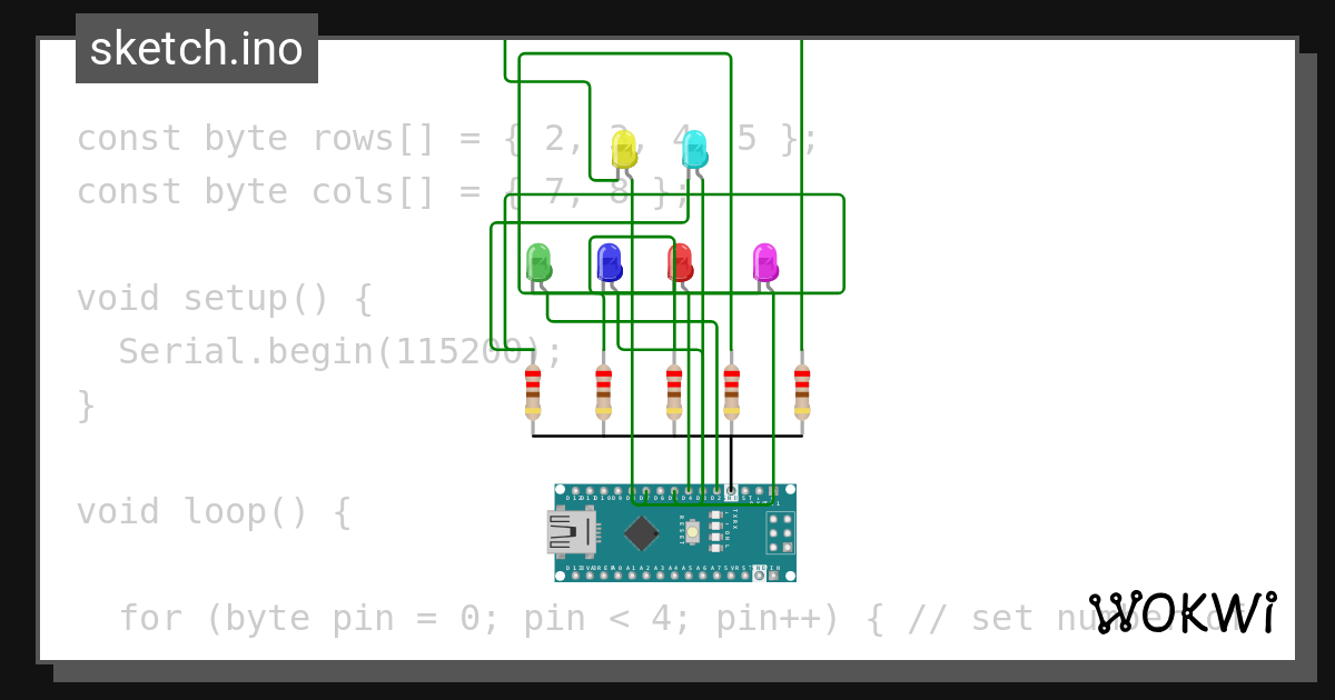 Matrix Scanning Simulation Wokwi Esp32 Stm32 Arduino Simulator 6814