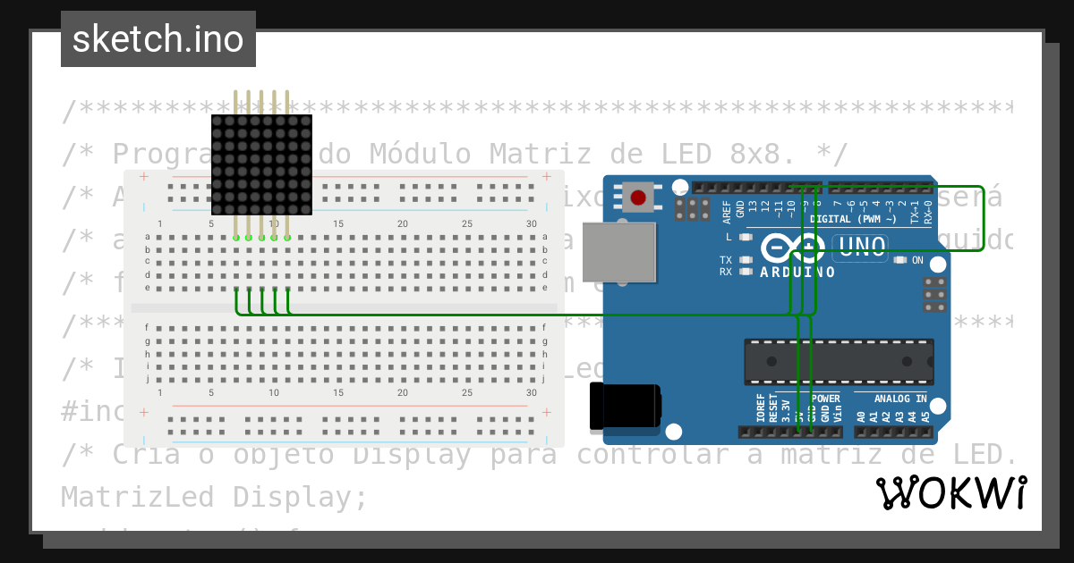 Matriz De Led Wokwi Esp32 Stm32 Arduino Simulator 8190