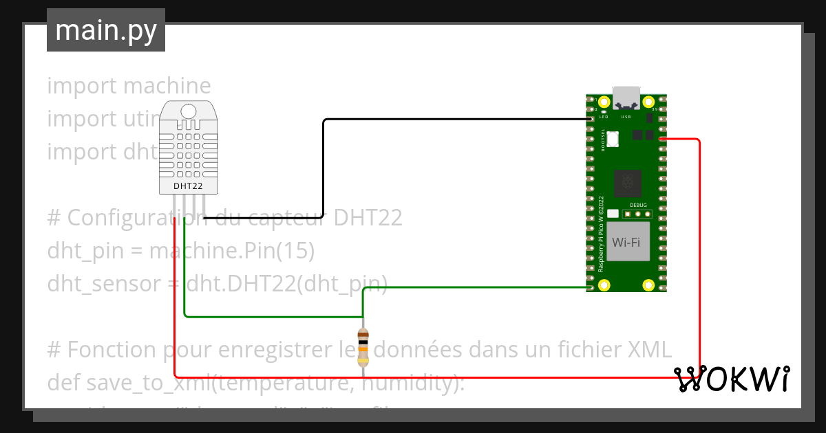 Acquisition temperature - Wokwi ESP32, STM32, Arduino Simulator