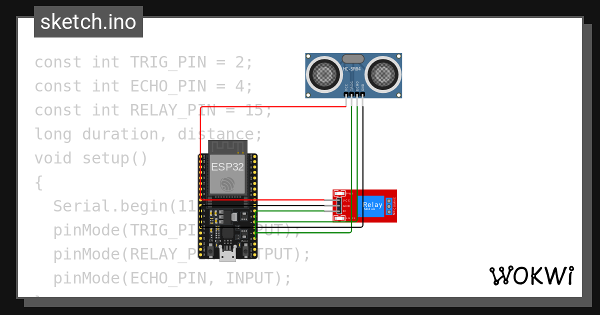 Ultra Sonic With Relay Project 5 Wokwi Esp32 Stm32 Arduino Simulator 5359
