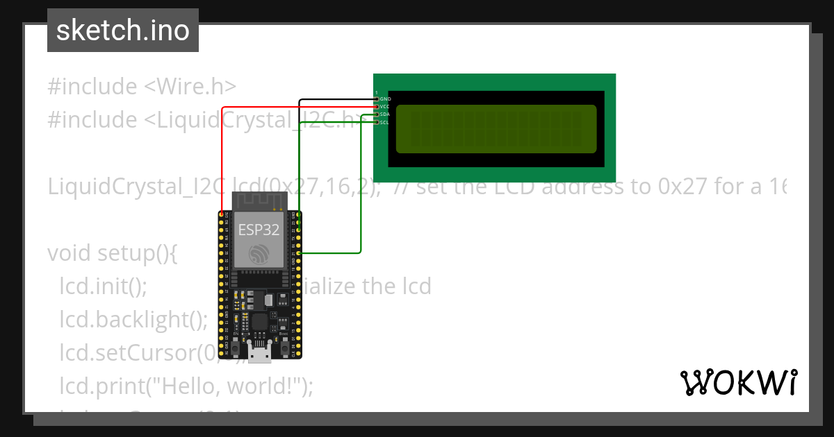 ESP 32 WITH LCD (FRANCIS) - Wokwi ESP32, STM32, Arduino Simulator