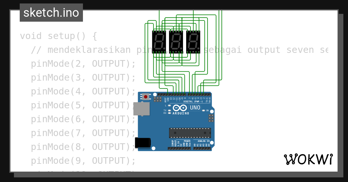 Projek Seven Segment Wokwi Esp32 Stm32 Arduino Simulator
