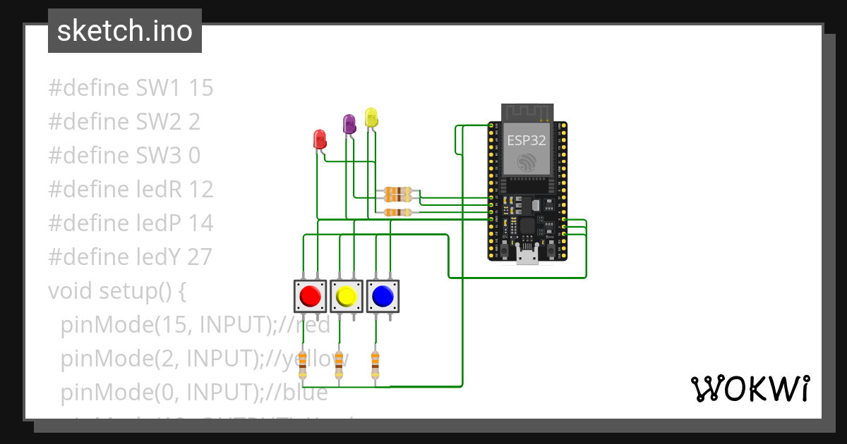 ESP32_SW LED1 - Wokwi ESP32, STM32, Arduino Simulator