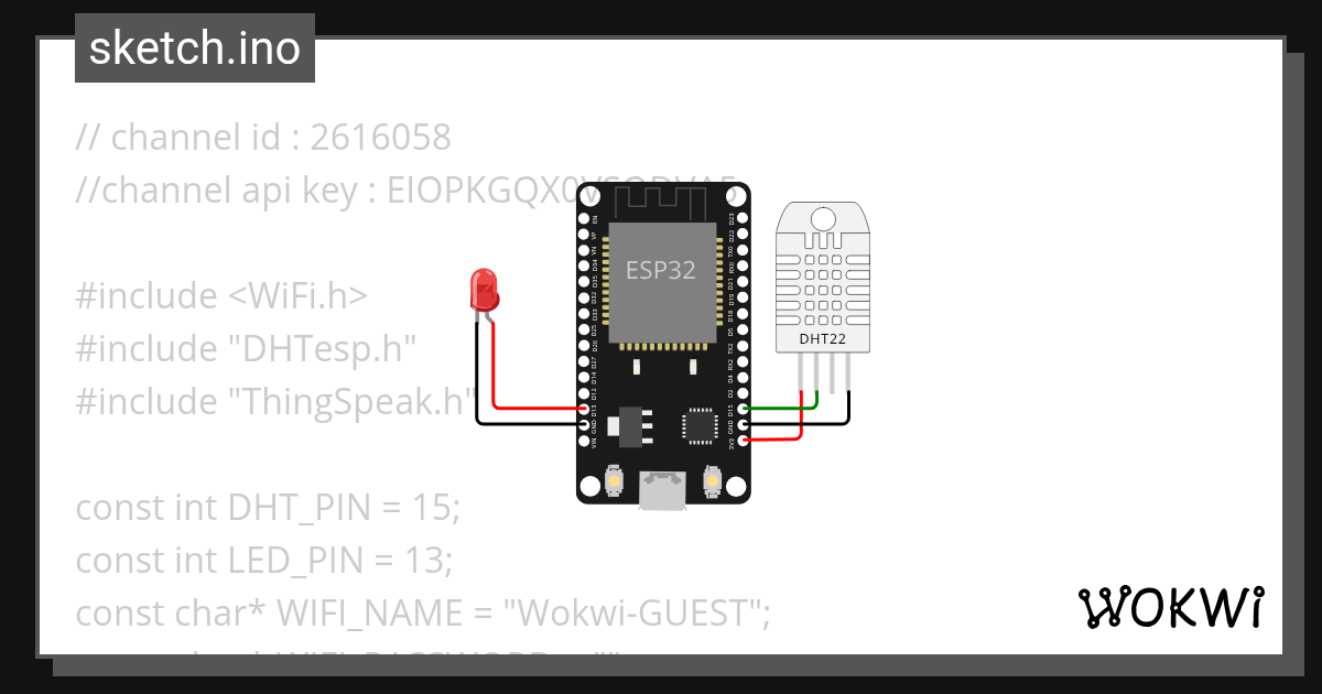 Esp32 Dht22 Thingspeak Simulare Wokwi Esp32 Stm32 Arduino Simulator 8920