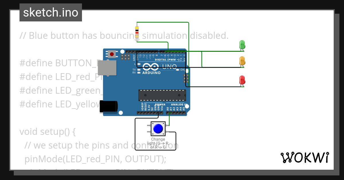 Basic traffic light system - Wokwi ESP32, STM32, Arduino Simulator