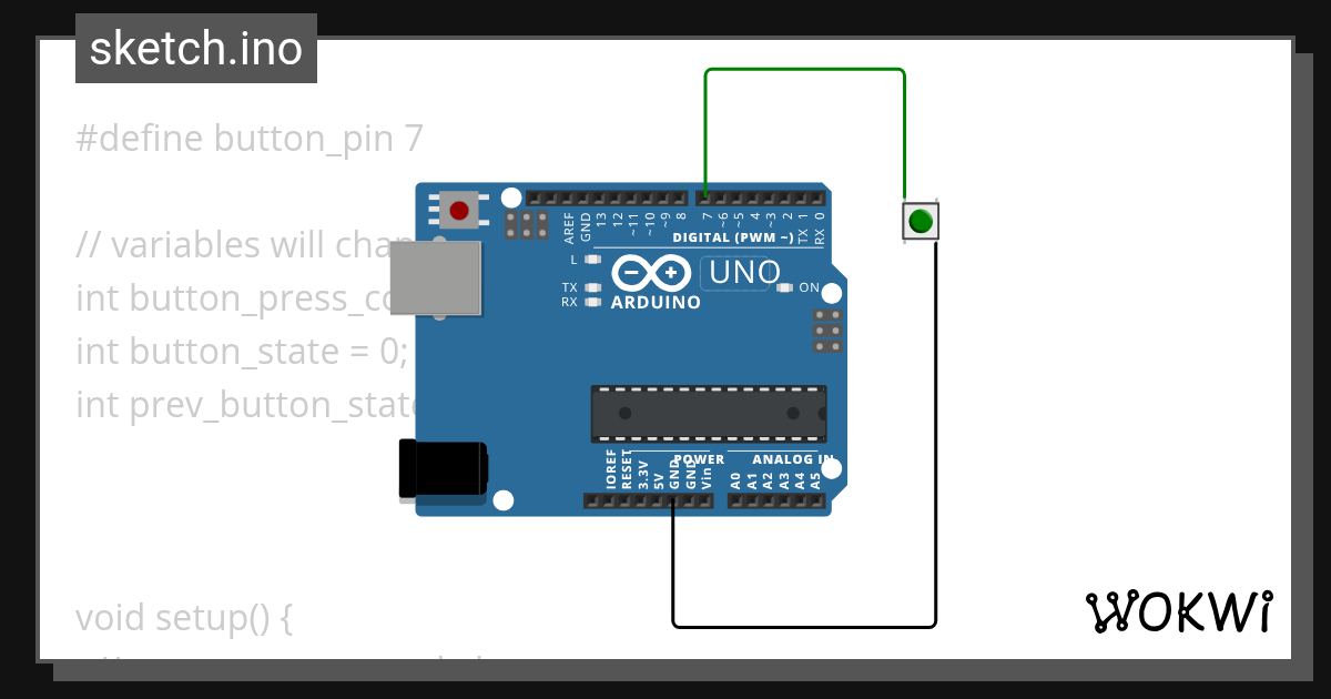 button coint - Wokwi ESP32, STM32, Arduino Simulator