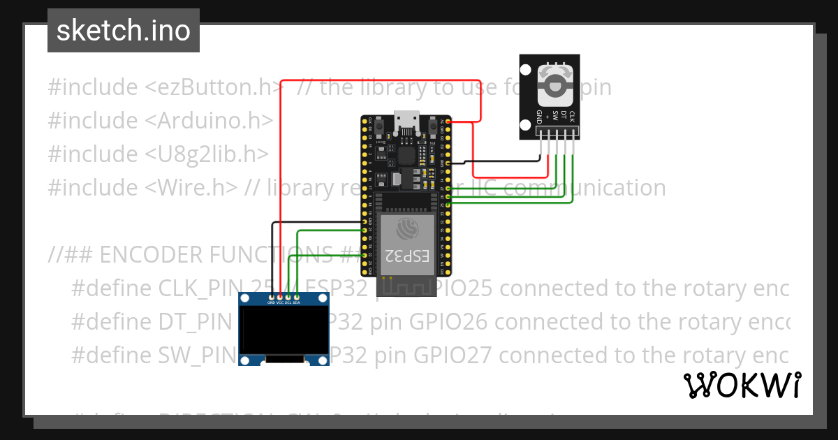 Rotary Encoder Stripped - Wokwi ESP32, STM32, Arduino Simulator