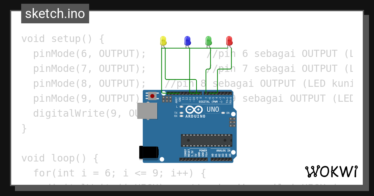 Lampu Kelap Kelip Wokwi Esp32 Stm32 Arduino Simulator 8922