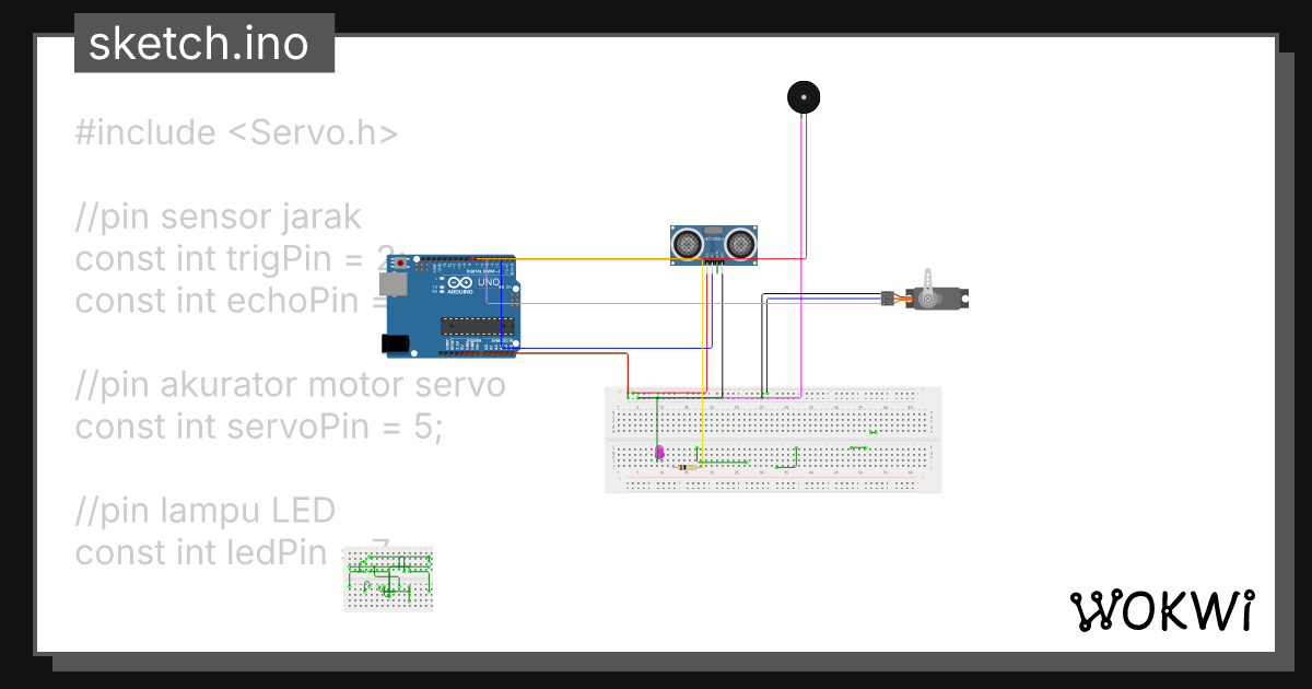 Palang pintu Otomatis royan - Wokwi ESP32, STM32, Arduino Simulator