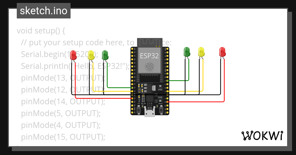 LED LIGHT - Wokwi ESP32, STM32, Arduino Simulator