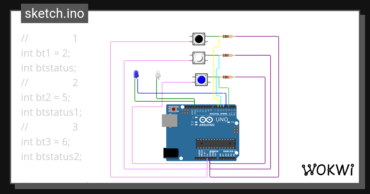 ปุ่มเเละหลอดไฟ Wokwi Esp32 Stm32 Arduino Simulator 6493