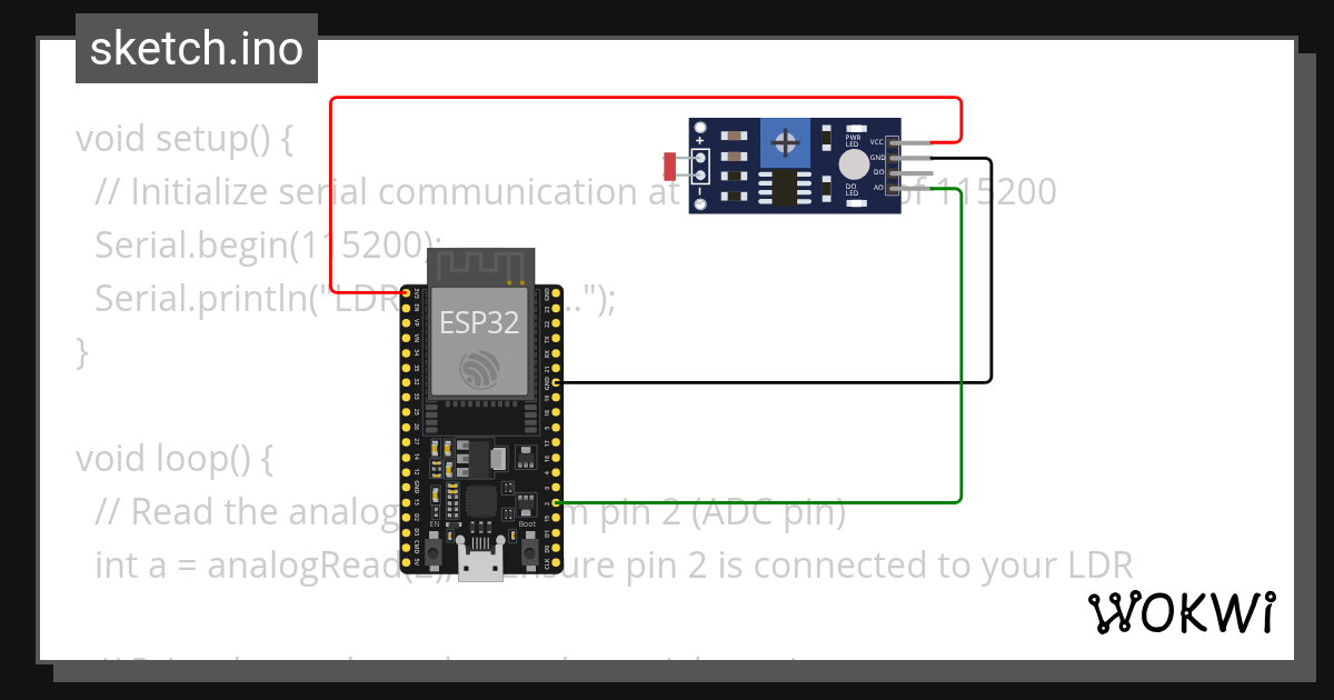 LDR_ESP32 - Wokwi ESP32, STM32, Arduino Simulator
