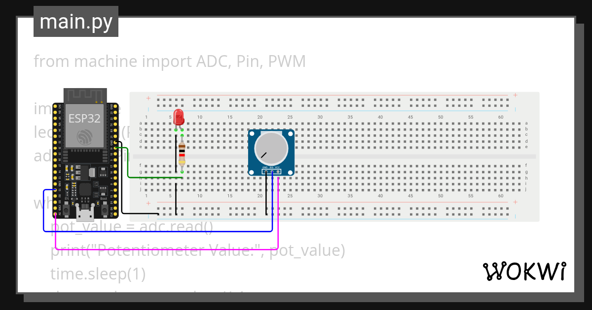 Week 11 13 Potentiometer Wokwi Esp32 Stm32 Arduino Simulator 0298