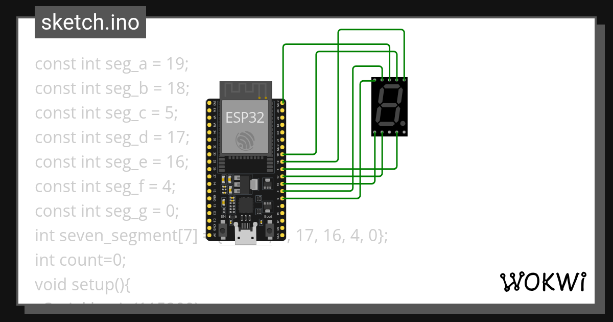 Ser Comm 7seg Wokwi Esp32 Stm32 Arduino Simulator 