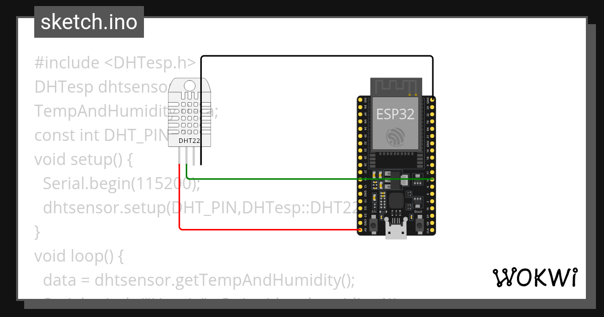 mohan raj. c DHT22 only - Wokwi ESP32, STM32, Arduino Simulator