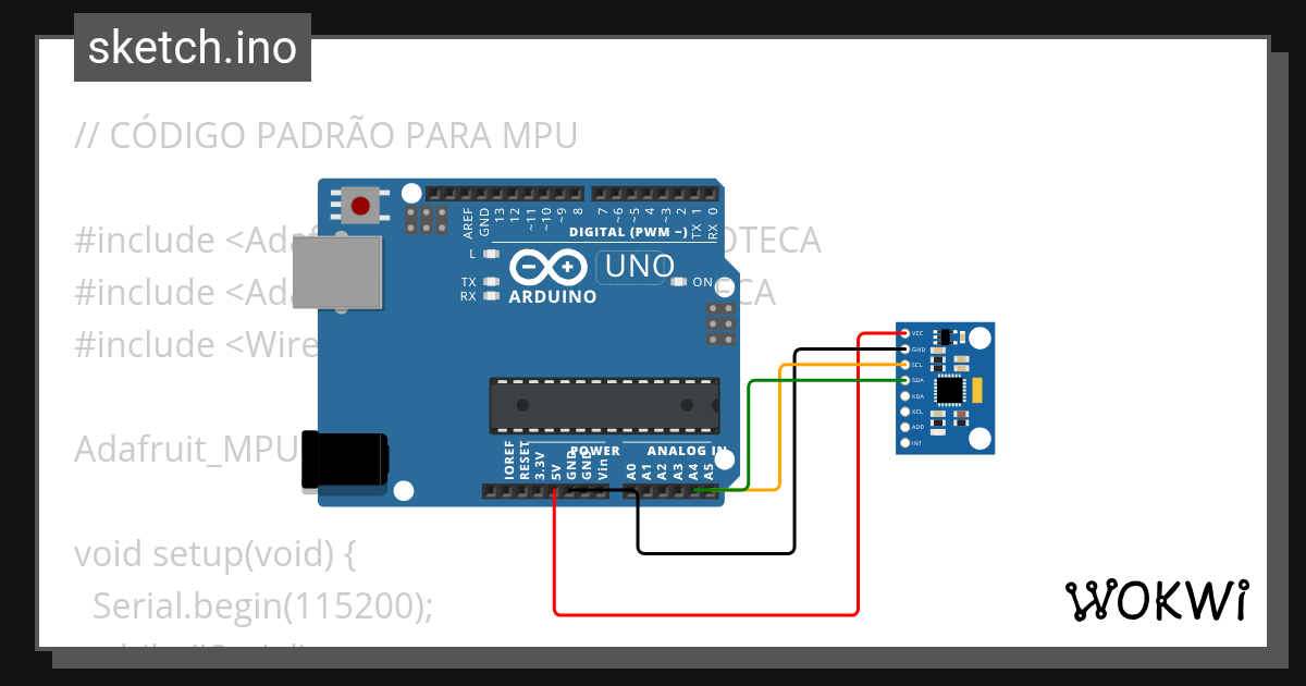 mpu6050 - Wokwi ESP32, STM32, Arduino Simulator