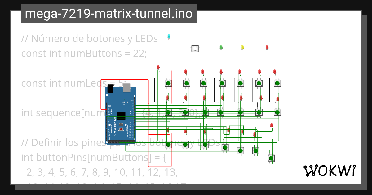 mega-7219-matrix-tunnel.ino Copy (3) - Wokwi ESP32, STM32, Arduino Simulator