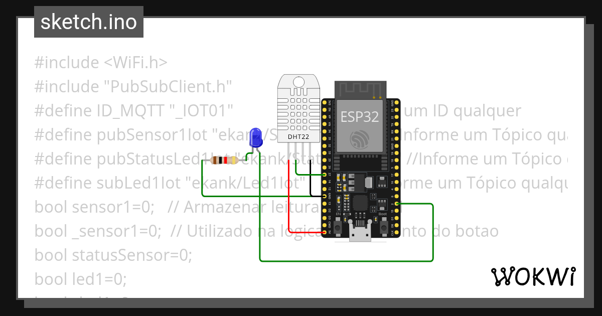 mqtt dht22 - Wokwi ESP32, STM32, Arduino Simulator