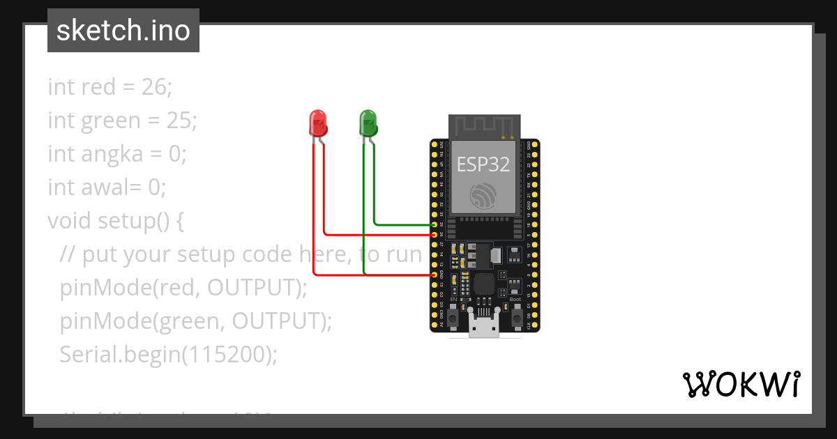 Latihan Looping Wokwi Esp32 Stm32 Arduino Simulator 4322