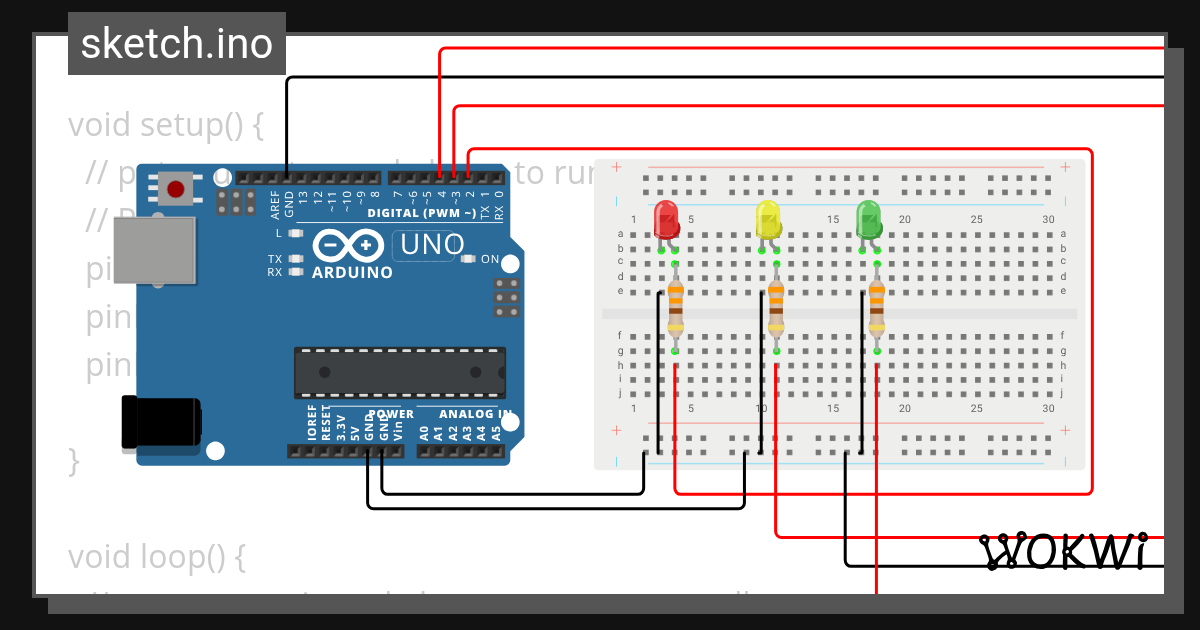 lampu merah part 2 - Wokwi ESP32, STM32, Arduino Simulator