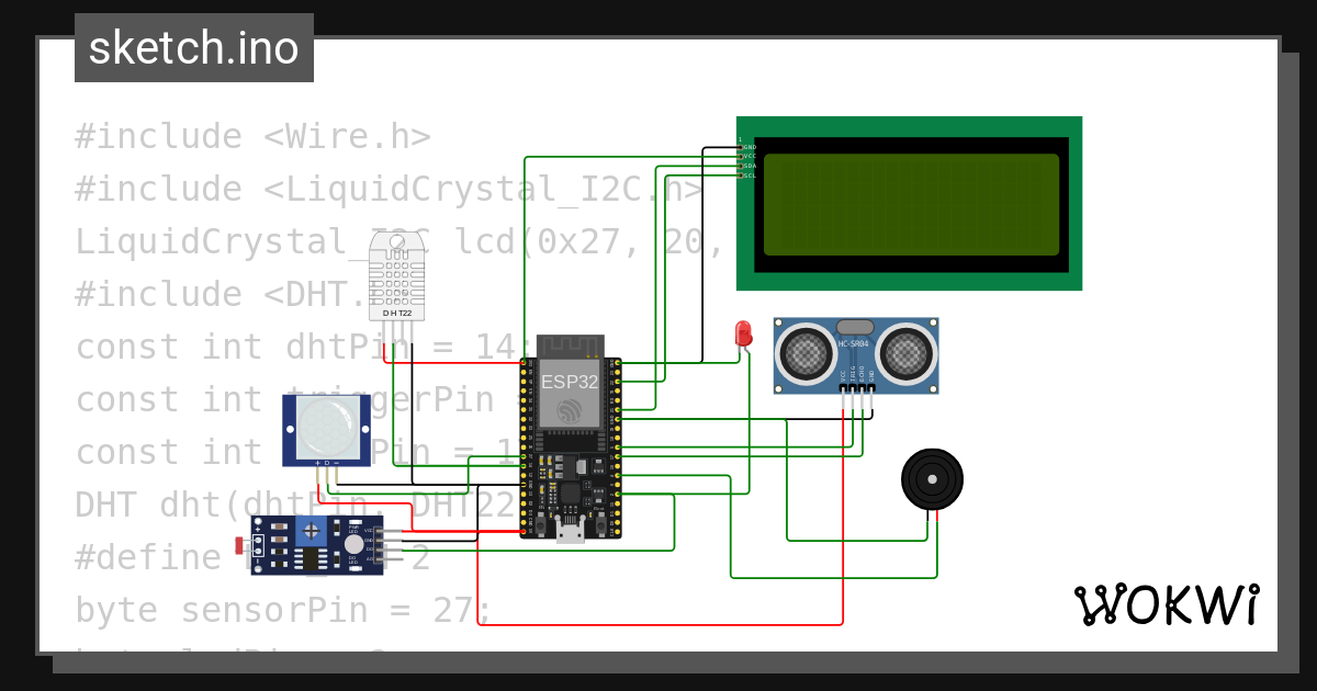 Multiple Sensor Integration Wokwi Esp32 Stm32 Arduino Simulator 7281