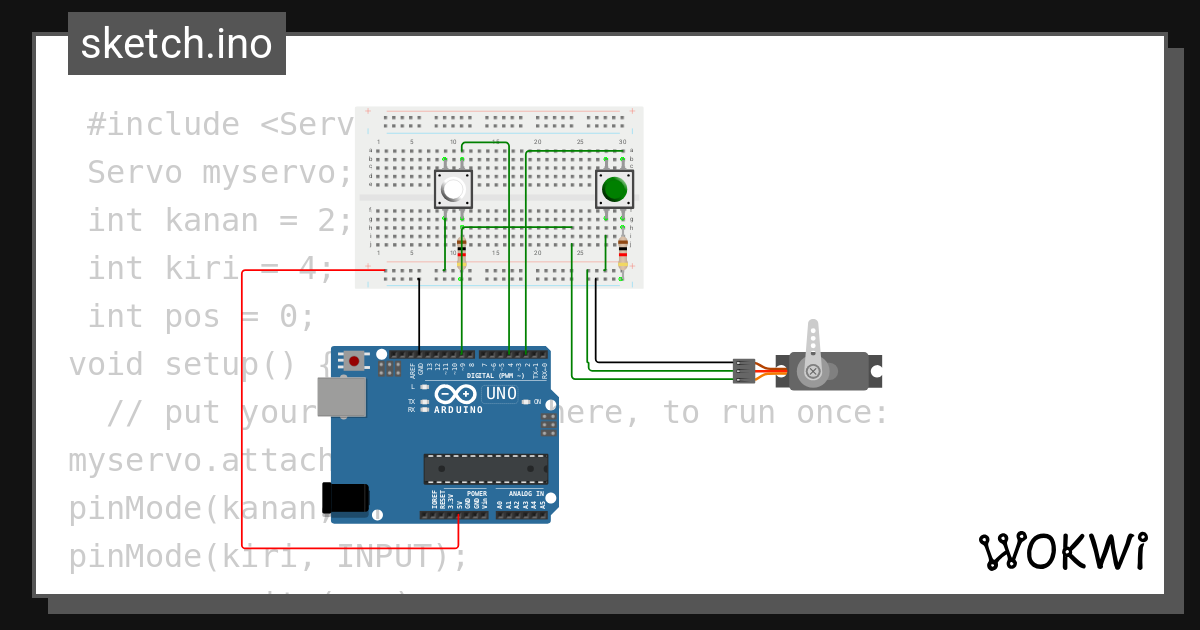 Servo 2 Tombol Wokwi Esp32 Stm32 Arduino Simulator