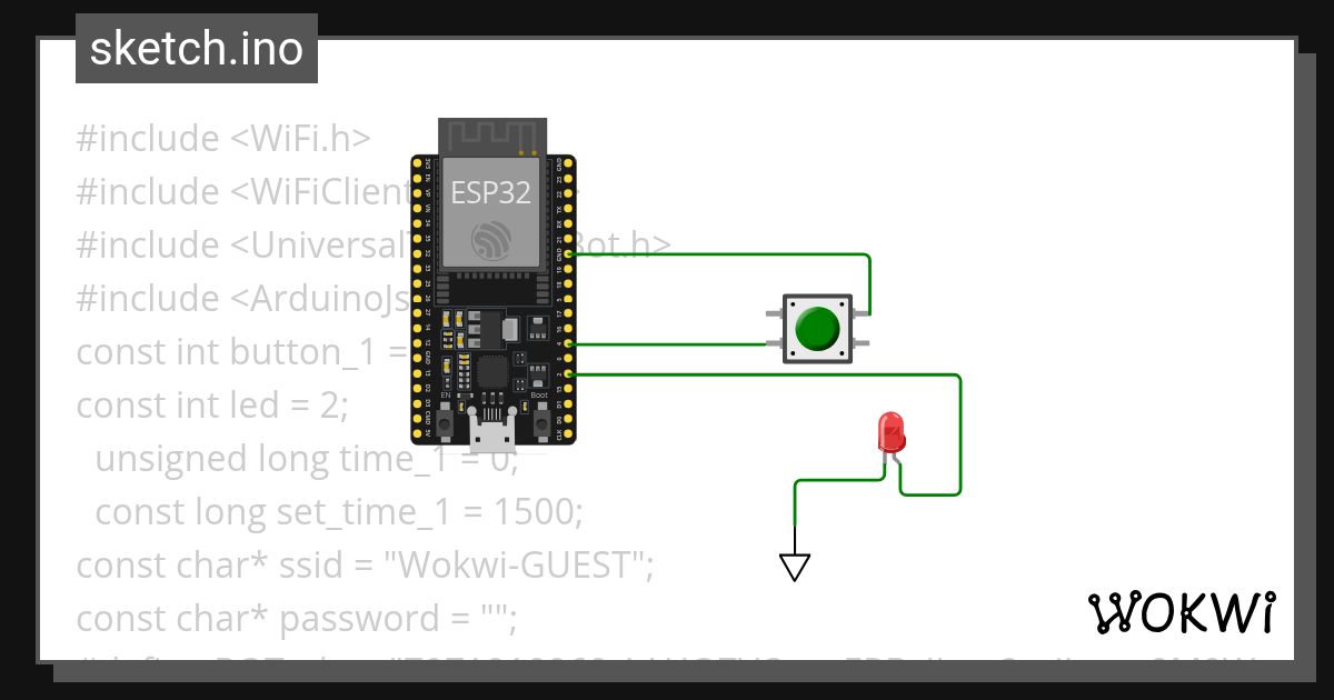 telegram_button v2 - Wokwi ESP32, STM32, Arduino Simulator