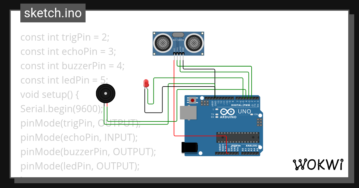 ultrasonic sensor - Wokwi ESP32, STM32, Arduino Simulator