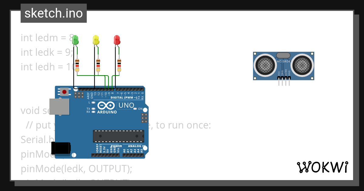 lampu merah menyala - Wokwi ESP32, STM32, Arduino Simulator