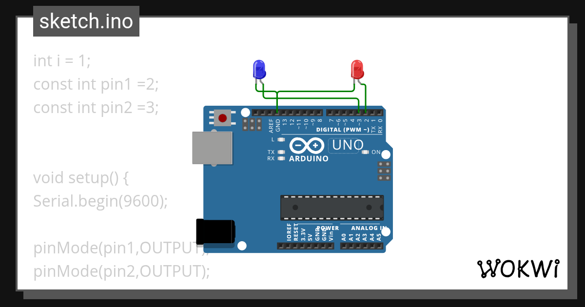 coding perintah do while untuk 2 led - Wokwi ESP32, STM32, Arduino ...
