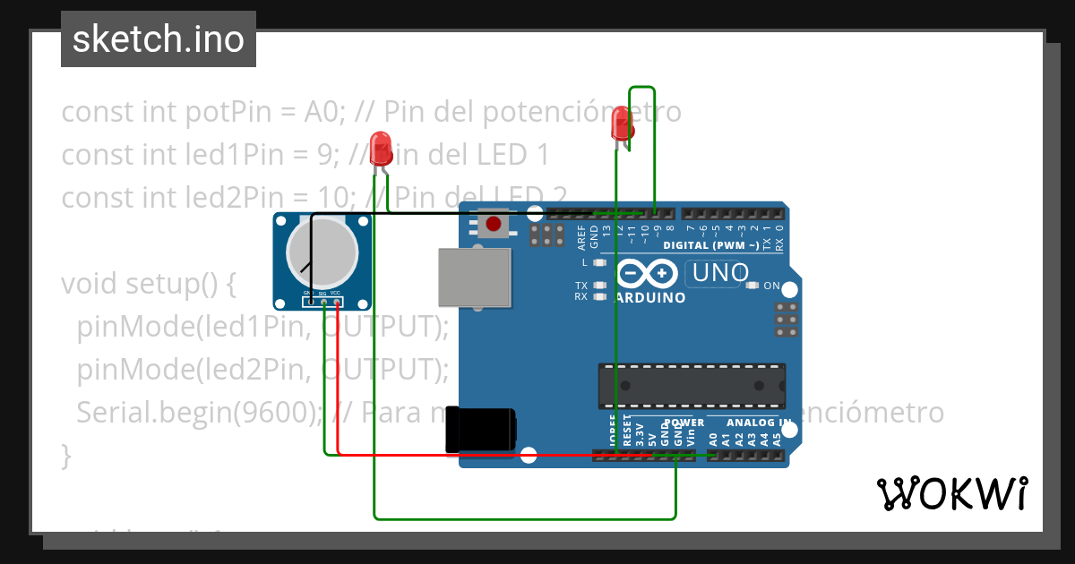 potenciometro fisico - Wokwi ESP32, STM32, Arduino Simulator