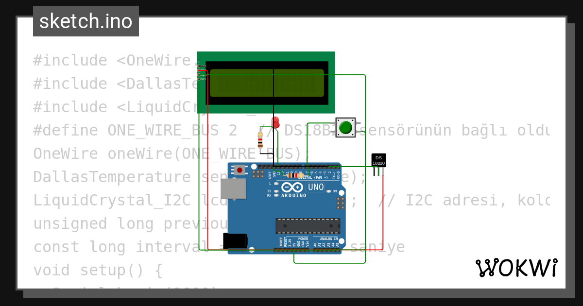 Ds18b20 Sicaklik Wokwi Esp32 Stm32 Arduino Simulator 