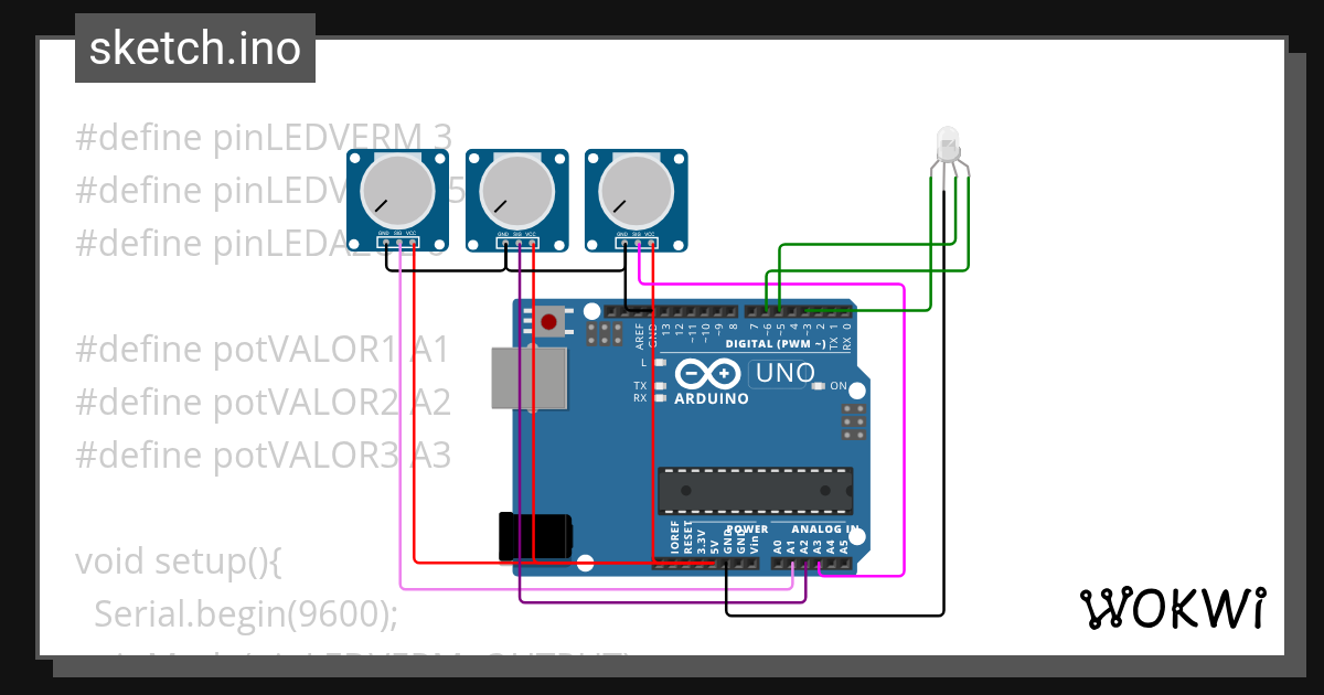 LED RGB 1 - Wokwi ESP32, STM32, Arduino Simulator