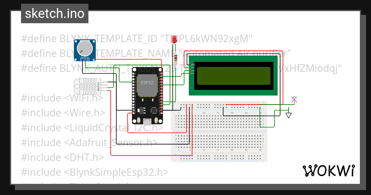 Air Quality Monitoring System pro - Wokwi ESP32, STM32, Arduino Simulator