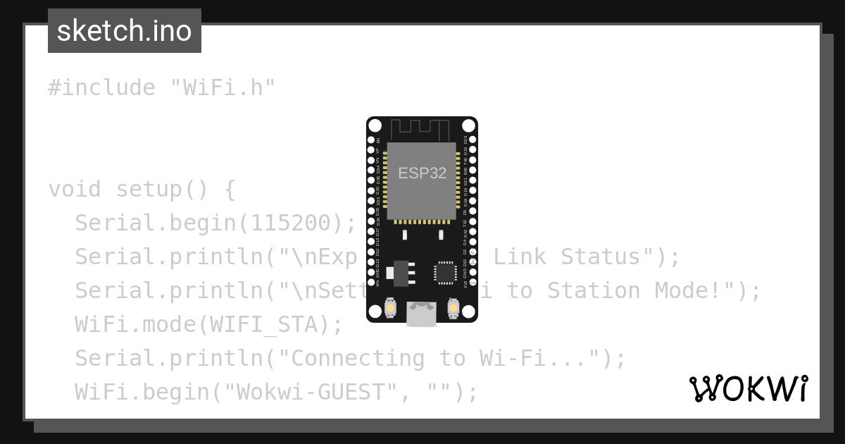 Exp2 Wifilinkstatus Wokwi Esp32 Stm32 Arduino Simulator