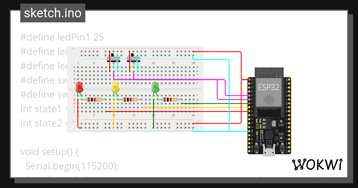 Lab2 SlideSwitch - Wokwi ESP32, STM32, Arduino Simulator
