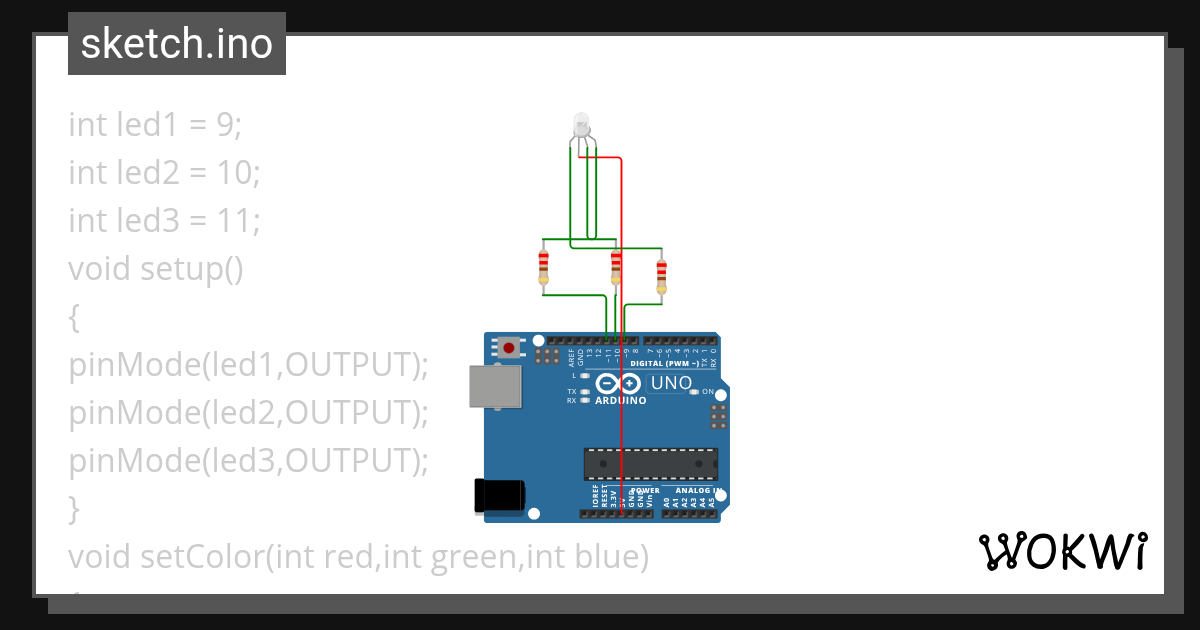 三色led闪烁 Wokwi Esp32 Stm32 Arduino Simulator 