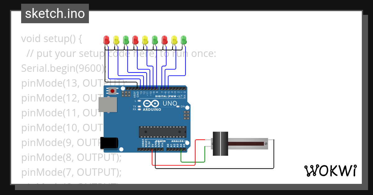 LED ADC - Wokwi ESP32, STM32, Arduino Simulator
