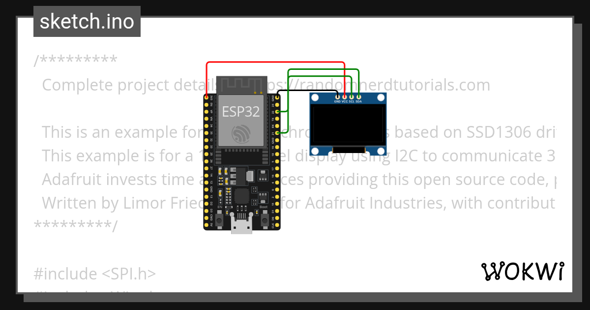 esp 32 oled - Wokwi ESP32, STM32, Arduino Simulator