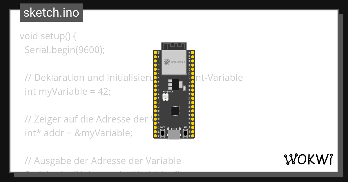 Pointers - Wokwi ESP32, STM32, Arduino Simulator