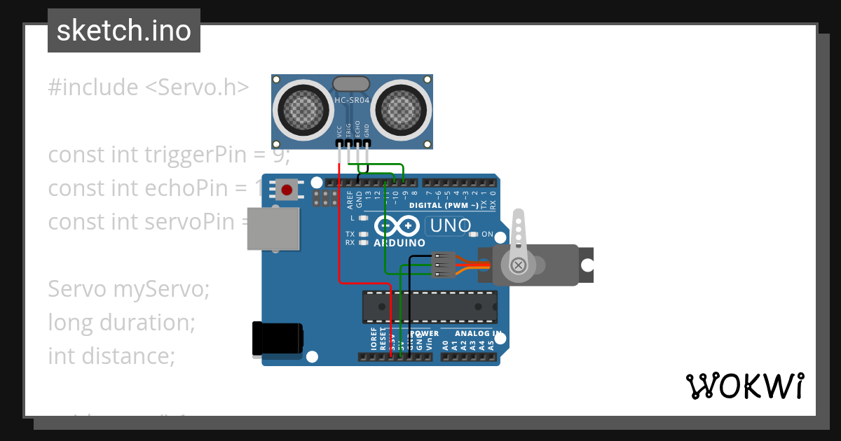 Projek bak sampah - Wokwi ESP32, STM32, Arduino Simulator
