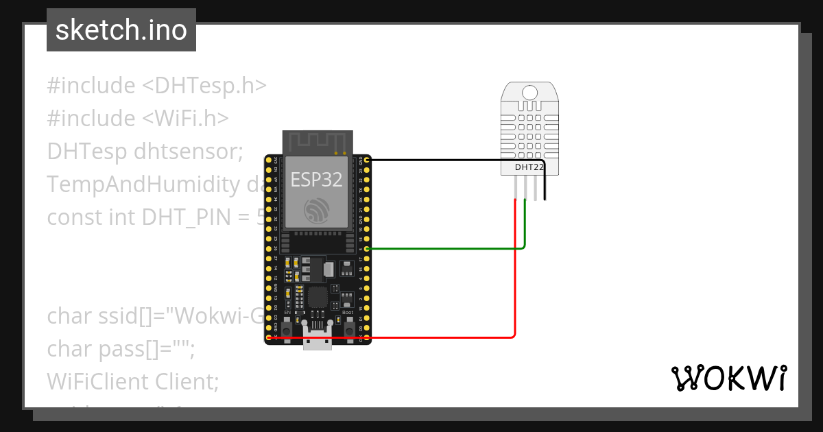 wifi DHT22 - Wokwi ESP32, STM32, Arduino Simulator