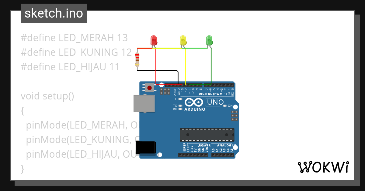 PR 3 LED sabill - Wokwi ESP32, STM32, Arduino Simulator