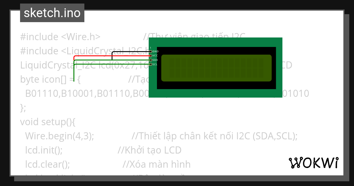 lcdi2c esp32 - Wokwi ESP32, STM32, Arduino Simulator