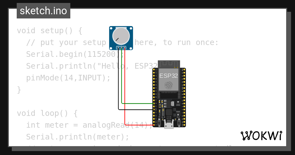 Potentiometer Wokwi Esp32 Stm32 Arduino Simulator