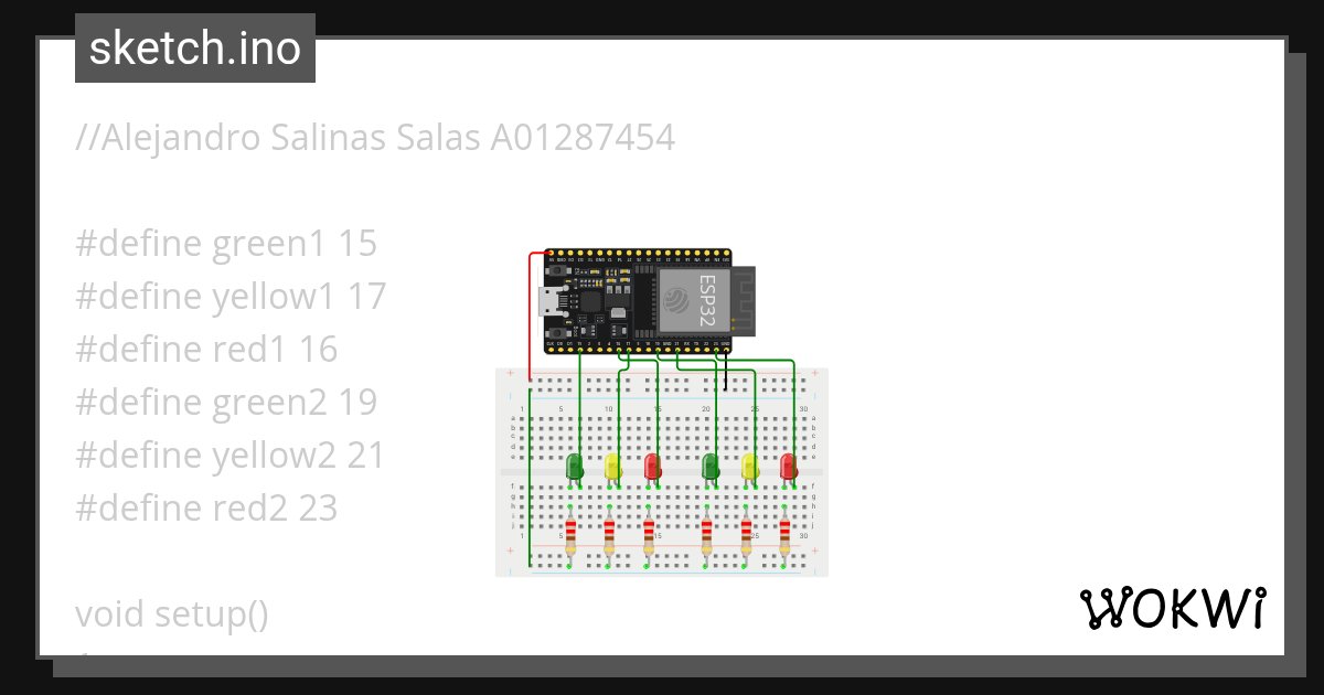 Traffic Lights Wokwi Esp32 Stm32 Arduino Simulator