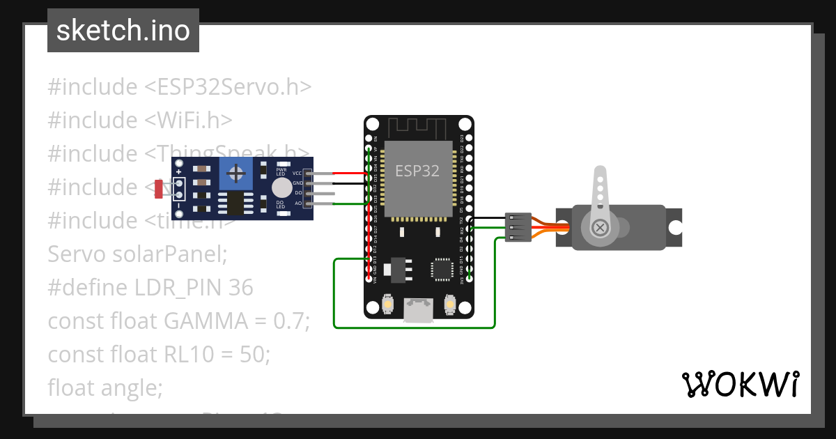 Practice solar panel and time - Wokwi ESP32, STM32, Arduino Simulator